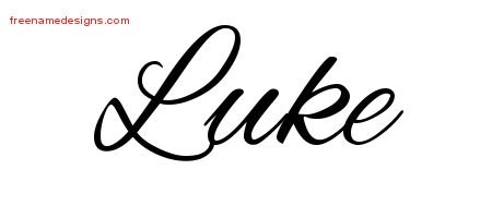 Cursive Name Tattoo Designs Luke Free Graphic - Free Name Designs