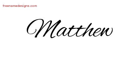 Cursive Name Tattoo Designs Matthew Free Graphic - Free Name Designs
