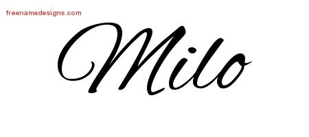 Cursive Name Tattoo Designs Milo Free Graphic - Free Name Designs