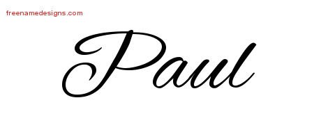 Cursive Name Tattoo Designs Paul Free Graphic - Free Name Designs