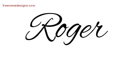 Cursive Name Tattoo Designs Roger Free Graphic - Free Name Designs
