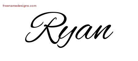Cursive Name Tattoo Designs Ryan Free Graphic - Free Name Designs