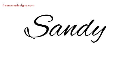 Cursive Name Tattoo Designs Sandy Free Graphic - Free Name Designs