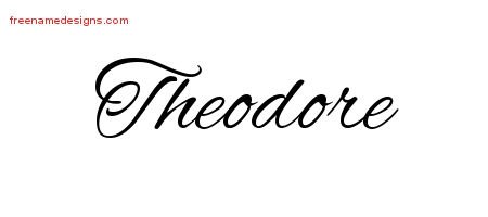 Cursive Name Tattoo Designs Theodore Free Graphic - Free Name Designs