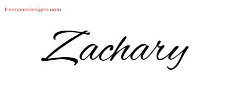Cursive Name Tattoo Designs Zachary Free Graphic - Free Name Designs