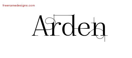 Decorated Name Tattoo Designs Arden Free Lettering - Free Name Designs