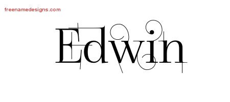 Decorated Name Tattoo Designs Edwin Free Lettering - Free Name Designs