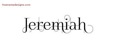 Decorated Name Tattoo Designs Jeremiah Free Lettering - Free Name Designs