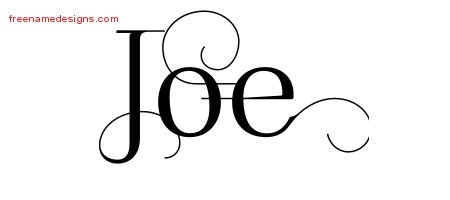 Decorated Name Tattoo Designs Joe Free Lettering - Free Name Designs