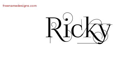 Decorated Name Tattoo Designs Ricky Free Lettering - Free Name Designs