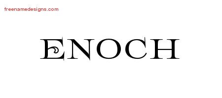Flourishes Name Tattoo Designs Enoch Graphic Download - Free Name Designs