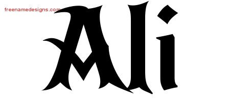 Gothic Name Tattoo Designs Ali Download Free - Free Name Designs