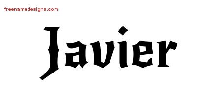 Gothic Name Tattoo Designs Javier Download Free - Free Name Designs
