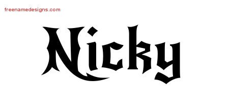 Gothic Name Tattoo Designs Nicky Download Free - Free Name Designs