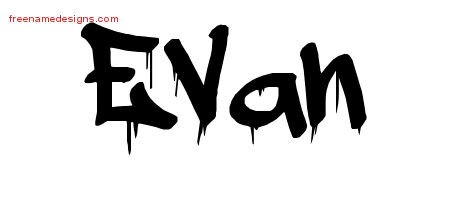 Graffiti Name Tattoo Designs Evan Free - Free Name Designs