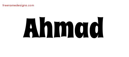 Groovy Name Tattoo Designs Ahmad Free - Free Name Designs