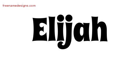 Groovy Name Tattoo Designs Elijah Free - Free Name Designs