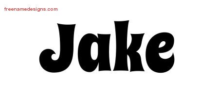 Groovy Name Tattoo Designs Jake Free - Free Name Designs