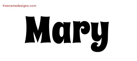 Groovy Name Tattoo Designs Mary Free - Free Name Designs
