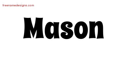 Groovy Name Tattoo Designs Mason Free - Free Name Designs