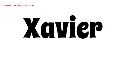 Groovy Name Tattoo Designs Xavier Free - Free Name Designs