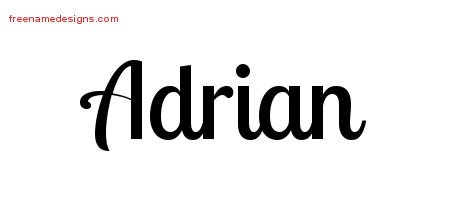Handwritten Name Tattoo Designs Adrian Free Printout - Free Name Designs