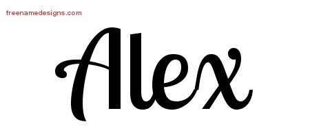 Handwritten Name Tattoo Designs Alex Free Printout - Free Name Designs