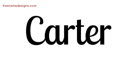 Handwritten Name Tattoo Designs Carter Free Printout - Free Name Designs