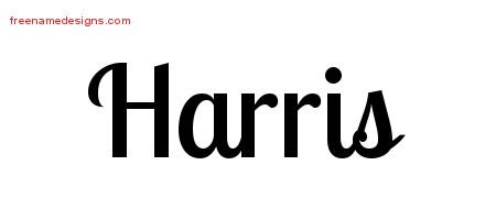 Handwritten Name Tattoo Designs Harris Free Printout - Free Name Designs