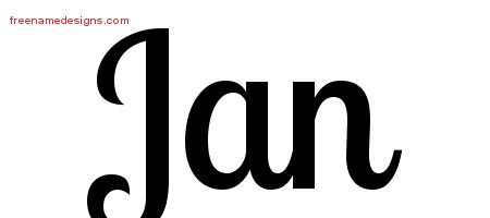 Handwritten Name Tattoo Designs Jan Free Printout - Free Name Designs