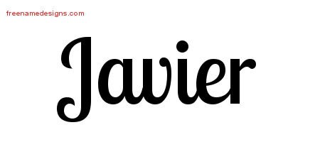 Handwritten Name Tattoo Designs Javier Free Printout - Free Name Designs