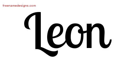 Handwritten Name Tattoo Designs Leon Free Printout - Free Name Designs