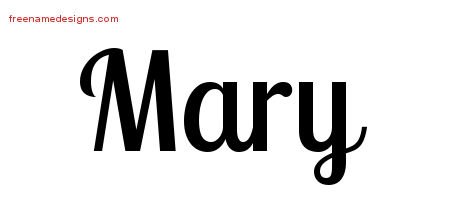Handwritten Name Tattoo Designs Mary Free Printout - Free Name Designs