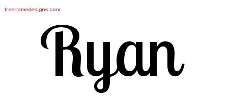 Handwritten Name Tattoo Designs Ryan Free Printout - Free Name Designs