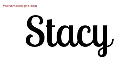 Handwritten Name Tattoo Designs Stacy Free Printout - Free Name Designs