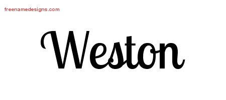 Handwritten Name Tattoo Designs Weston Free Printout - Free Name Designs