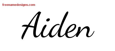 Lively Script Name Tattoo Designs Aiden Free Download - Free Name Designs