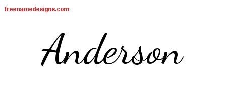 Lively Script Name Tattoo Designs Anderson Free Download - Free Name ...
