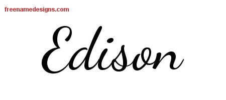 Lively Script Name Tattoo Designs Edison Free Download - Free Name Designs