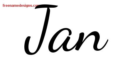 Lively Script Name Tattoo Designs Jan Free Download - Free Name Designs