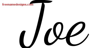 Lively Script Name Tattoo Designs Joe Free Download - Free Name Designs