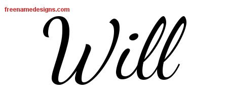 Lively Script Name Tattoo Designs Will Free Download - Free Name Designs