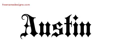 Old English Name Tattoo Designs Austin Free Lettering - Free Name Designs