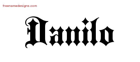 Old English Name Tattoo Designs Danilo Free Lettering - Free Name Designs