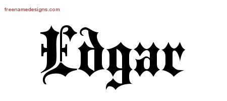Old English Name Tattoo Designs Edgar Free Lettering - Free Name Designs