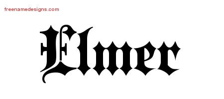 Old English Name Tattoo Designs Elmer Free Lettering - Free Name Designs