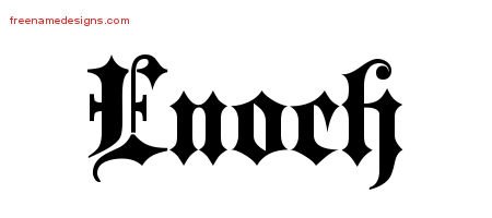 Old English Name Tattoo Designs Enoch Free Lettering - Free Name Designs