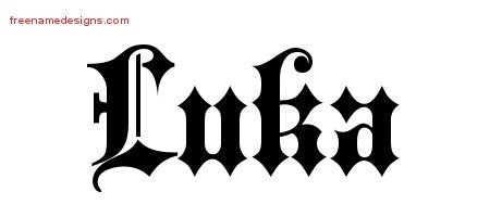 Old English Name Tattoo Designs Luka Free Lettering - Free Name Designs