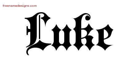 Old English Name Tattoo Designs Luke Free Lettering - Free Name Designs