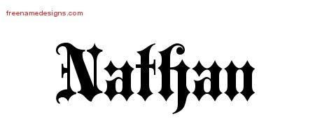 Old English Name Tattoo Designs Nathan Free Lettering - Free Name Designs
